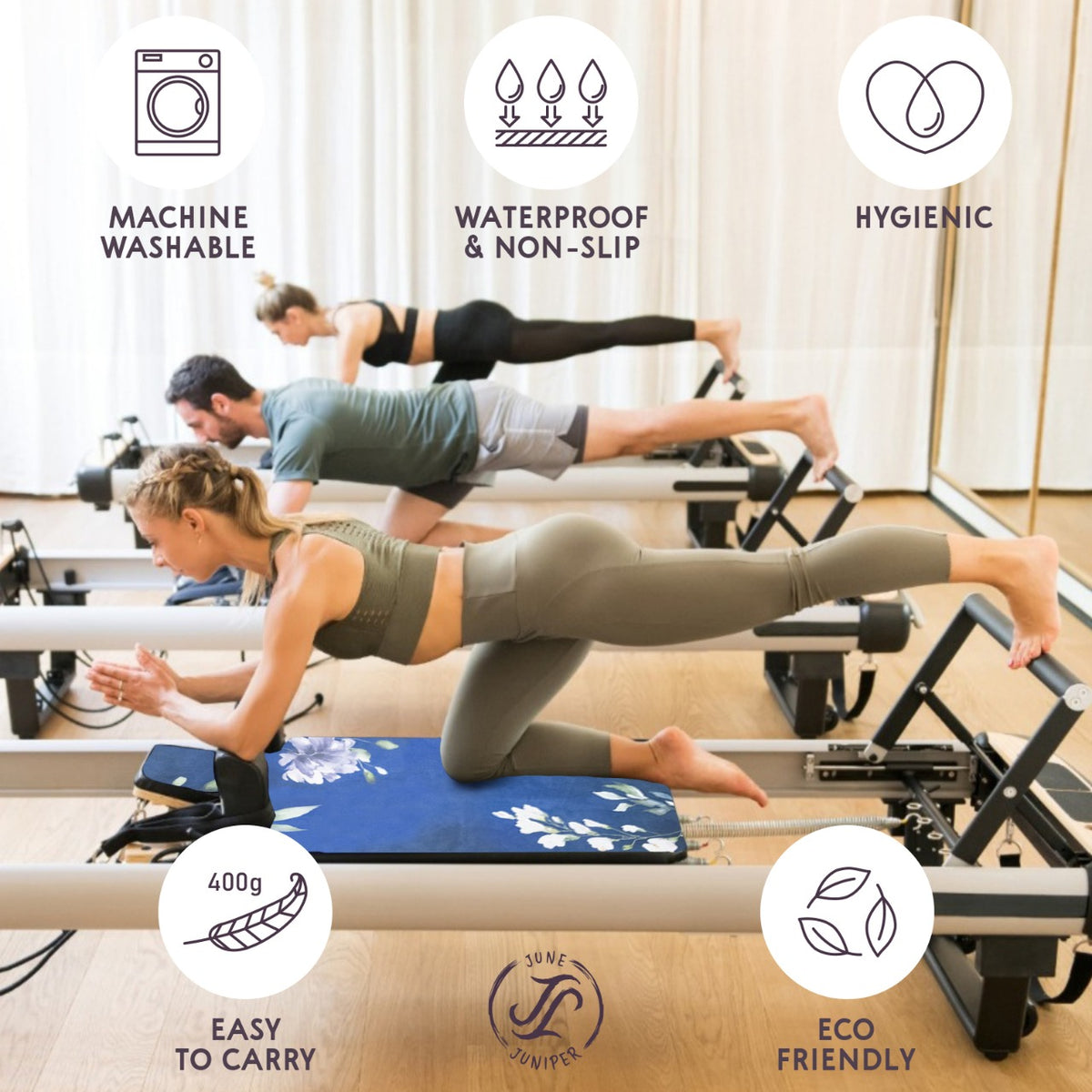 June & Juniper Pilates Reformer Mat- Secrete Garden